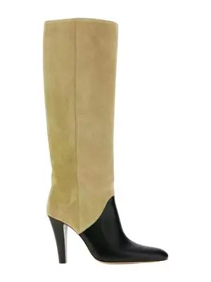 JUDE Edita Panelled Leather Boots Neutrals