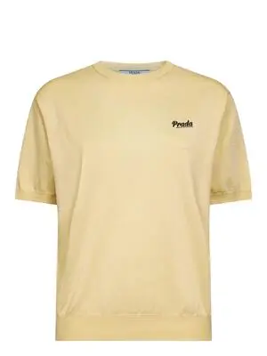 Prada Prada Abbigliamento Women Cream Cotton And Silk Sweater Multicolor