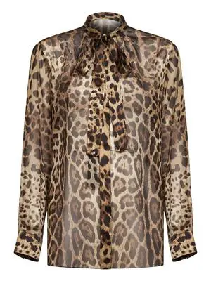 DOLCE & GABBANA Dolce & Gabbana Women Leo-Print Georgette Shirt