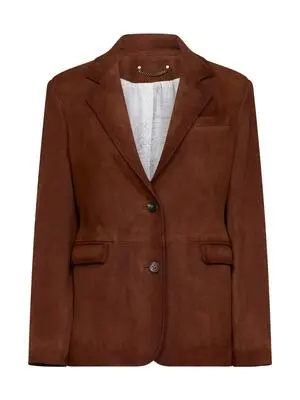 GOLDEN GOOSE Golden Goose Women Brown Waxed Suede Robyn Blazer Multicolor
