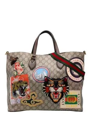 GUCCI 2000-2015 Medium Gg Supreme Courrier Soft Tote Satchel