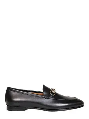 Gucci Gucci Women Black Leather Jordaan Horsebit Loafers Multicolor