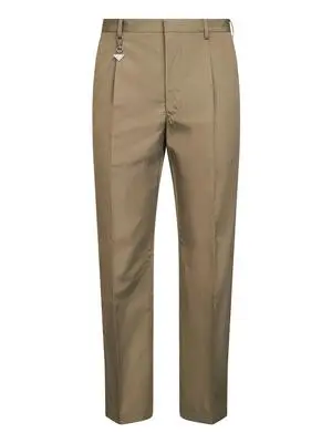 PRADA Prada Abbigliamento Men Clay Cotton Trousers With Key Ring