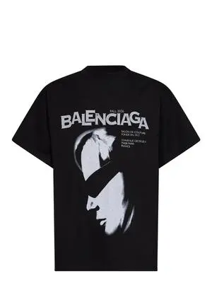 Balenciaga Balenciaga Men Black Lady In Shades Oversize T-Shirt Multicolor
