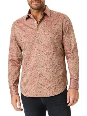 Robert Graham Hudson Paisley Stretch Shirt Garnet