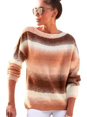 LASCANA Ombre Sweater Brown Multi