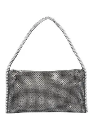 Benedetta Bruzziches Your Best Friend Crystal Mesh Shoulder Bag Silver