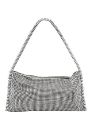 Benedetta Bruzziches Your Best Friend Crystal Mesh Shoulder Bag Silver