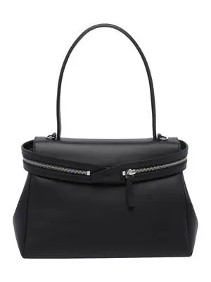AESTHER EKME Joni Flared Smooth Calfskin Shoulder Bag - Black