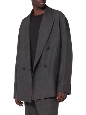 OUR LEGACY Pinstriped Virgin Wool Double-breasted Relaxed Blazer