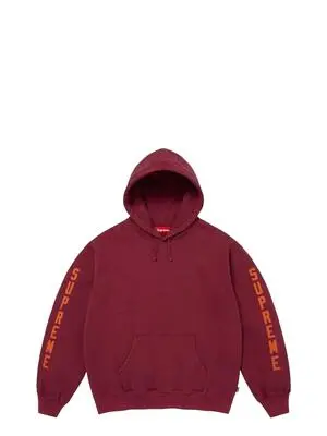 Supreme Supreme Fw26 Washed Logo Hooded Sweatshirt 'cardinal' Cardinal