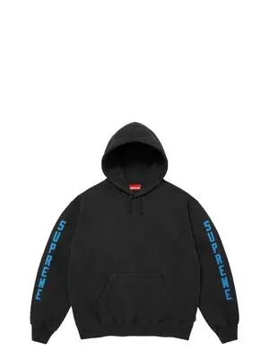 Supreme Fw26 Washed Logo Hooded Sweatshirt - Black
