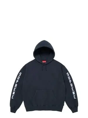 Supreme Supreme Fw26 Washed Logo Hooded Sweatshirt 'navy' Navy