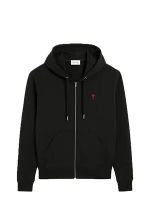 AMI Ami Zip Up Hoodie 'black'