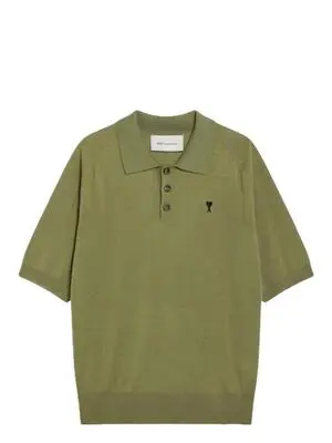 AMI Paris Ami Collar Short Sleeve Knitwear 'olive' Olive