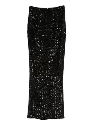 Balmain Sequin Maxi Skirt Black