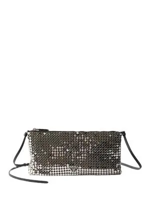PRADA Small Satin And Metal Mesh Shoulder Bag
