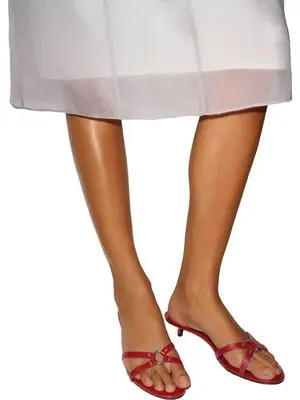 REFORMATION Bondage Kitten Mule Red