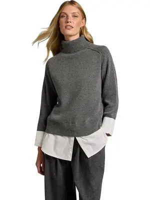 HOLLAND COOPER Mock Shirt Knit Marl