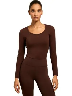 Holland Cooper Supersoft Long Sleeve Top Walnut