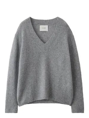 LISA YANG Leona V-neck Cashmere Sweater Cloudy