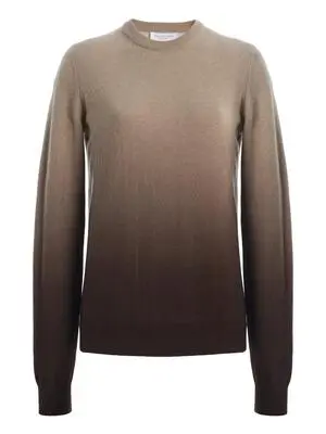 MICHAEL KORS Ombre Crewneck Cashmere Top