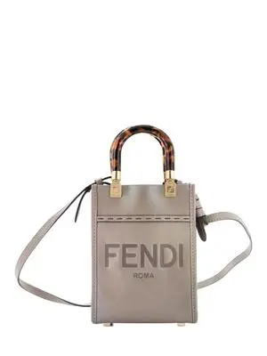 FENDI Sunshine Shopper Tote Leather Mini Crossbody Bag