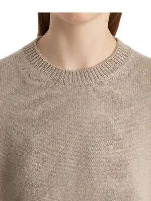 Khaite Margaux Cashmere Crewneck Sweater Putty