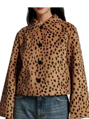 FRANCES VALENTINE Cosette Cheetah Faux Fur Jacket