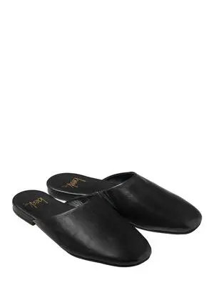 Beek Blackbird Leather Mule Black