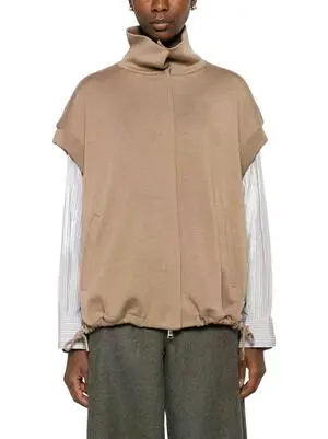 Max Mara Drawstring High-neck Gilet - Neutrals
