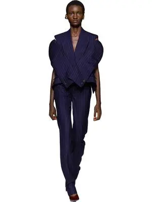 GIVENCHY Striped Wool Cigarette Pants