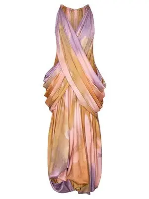 ZIMMERMANN Motion Draped Silk Midi Dress