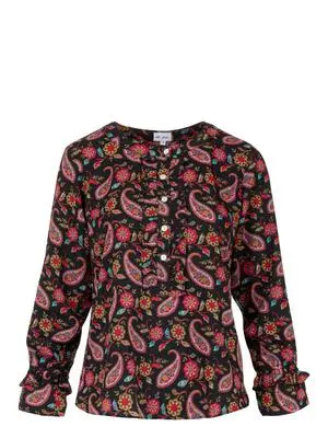 AT LAST... Meg Shirt In Pailsey - Black