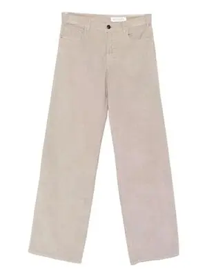 WHITE SAND Corduroy Straight-leg Trousers Neutrals