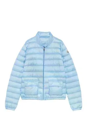 Moncler Quilted Logo-patch Jacket Blue