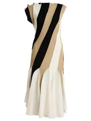 LANVIN Asymmetrical Multi-Panel Midi Dress