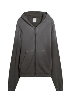 ROA Bee Sun Faded Organic Waffle Zip Hoodie Graphite
