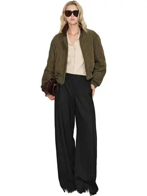 FABRIQUE Minka Reversible Quilted Plaid Bomber Jacket In Cotton Blend