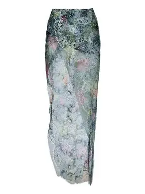 FRANCESCA MIRANDA Vetiver Lace-Embellished Skirt
