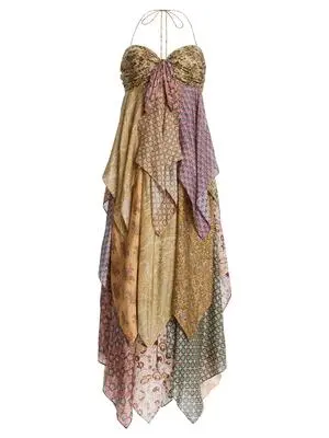 ZIMMERMANN Fairlight Scarf-detailed Silk Midi Dress