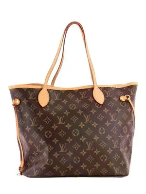 LOUIS VUITTON Neverfull Nm Monogram Canvas Mm Tote Bag Brown
