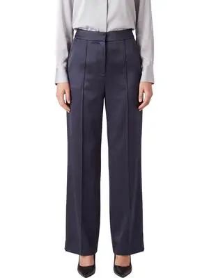 SIMKHAI Satin Wide-leg Tailored Trousers With High Waist