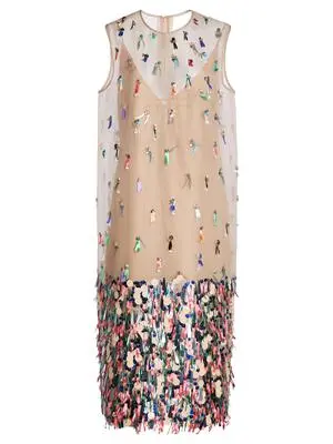 Dries Van Noten Darona Embellished Midi Dress Multi