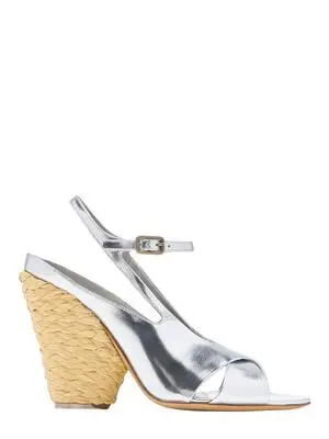 DRIES VAN NOTEN Silver Leather Pumps