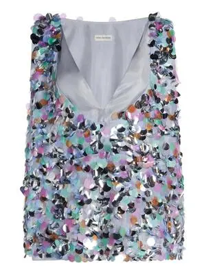 Dries Van Noten Covia Embellished Top Silver