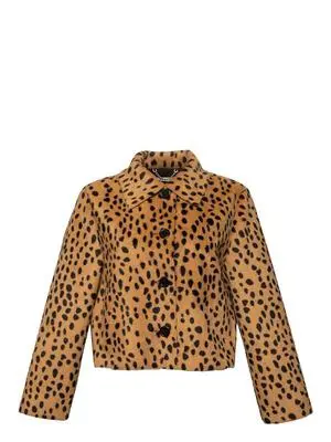 FRANCES VALENTINE Cosette Cheetah Faux Fur Jacket