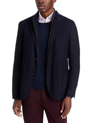 Corneliani Wool Blend Twill Id Jacket & Removable Bib - Navy