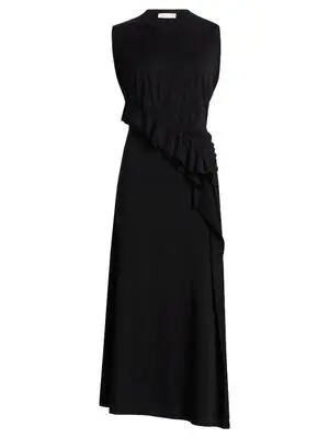 Ulla Johnson Jeune Ruffled Cotton Midi-dress - Noir