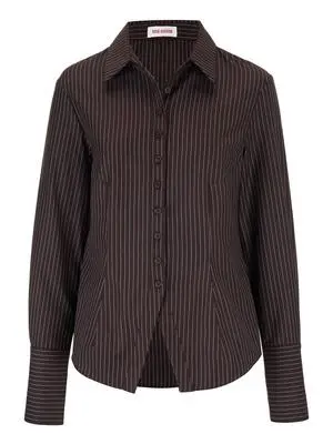 ROSIE ASSOULIN Queen V Pinstripe Twill Shirt